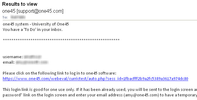 1. The email notification will read as follows: